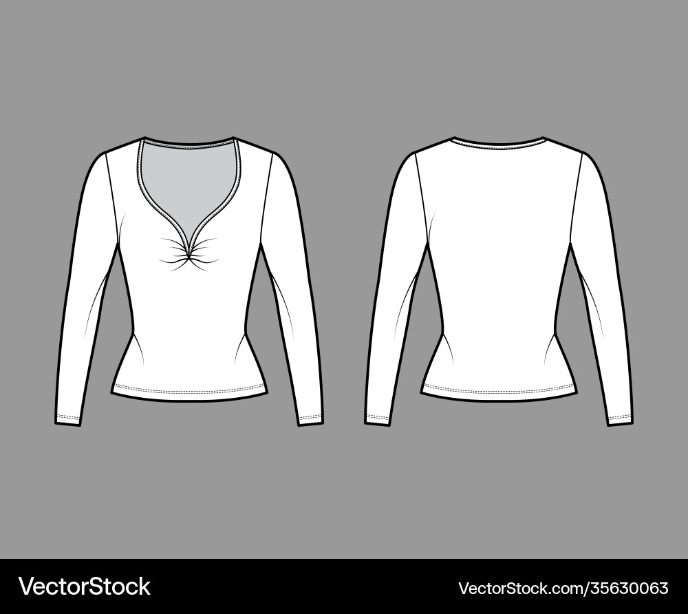 Cotton-jersey top technical fashion Royalty Free Vector