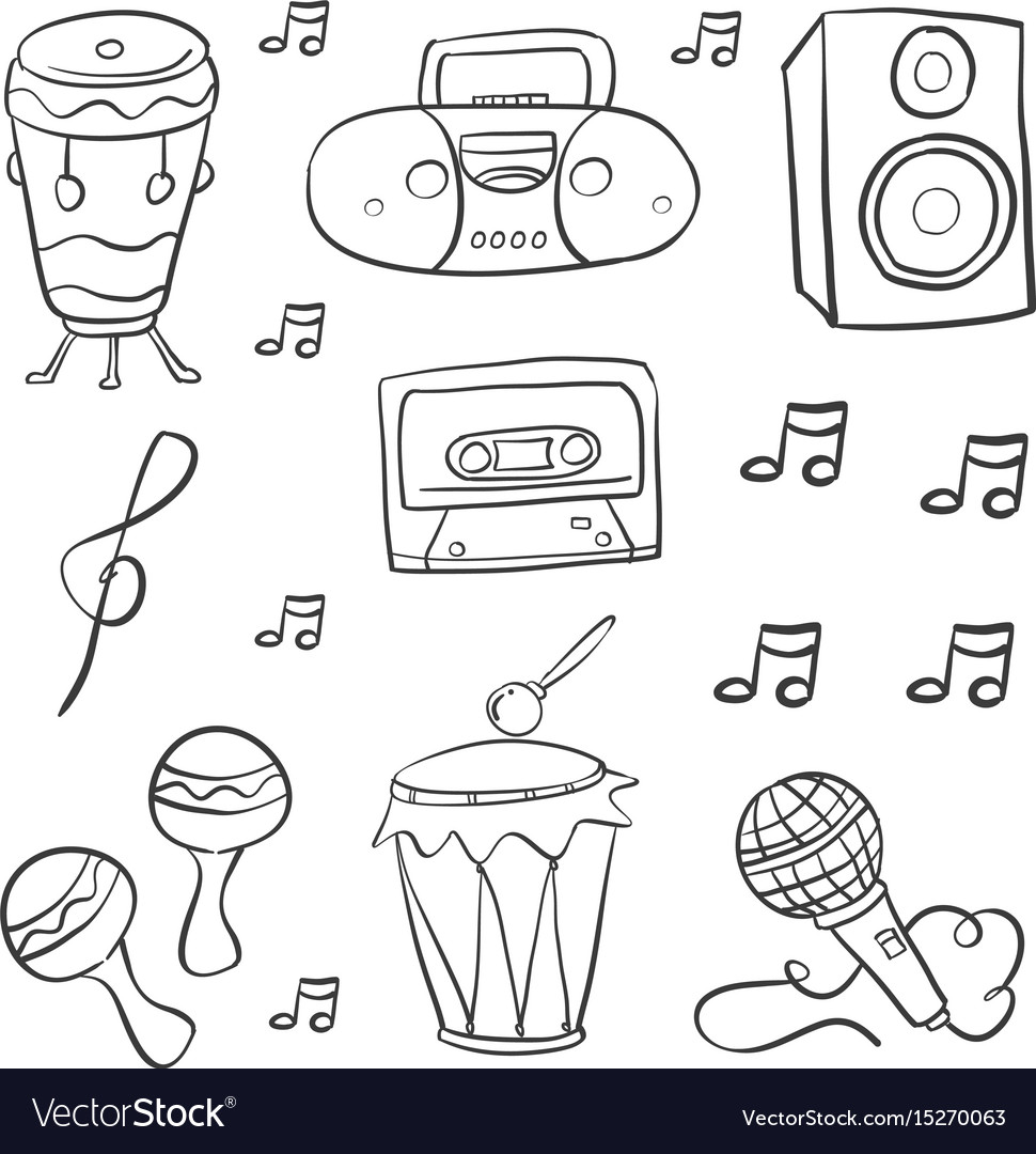Doodle of music style hand draw Royalty Free Vector Image