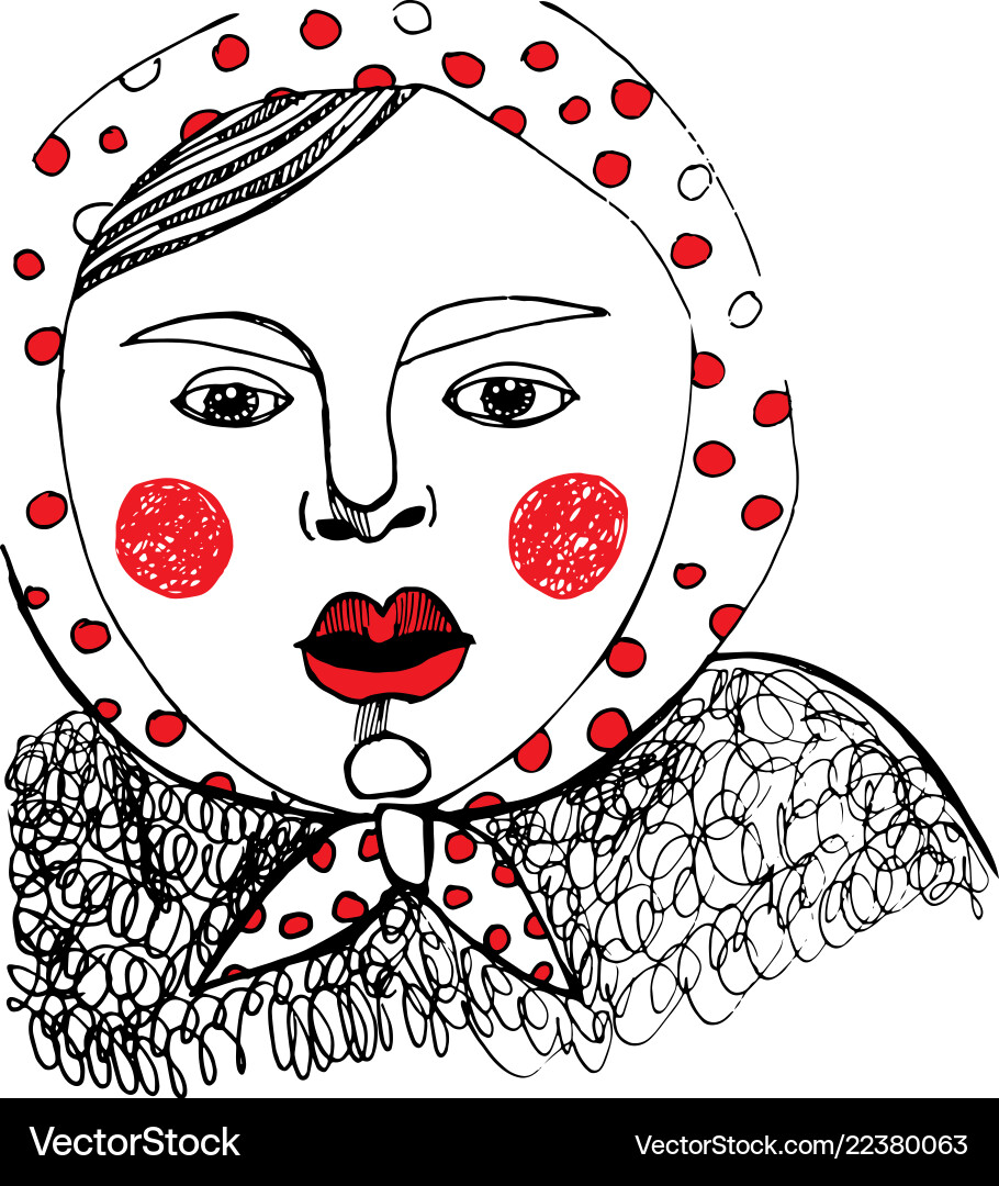 Girl red polka dot Royalty Free Vector Image - VectorStock