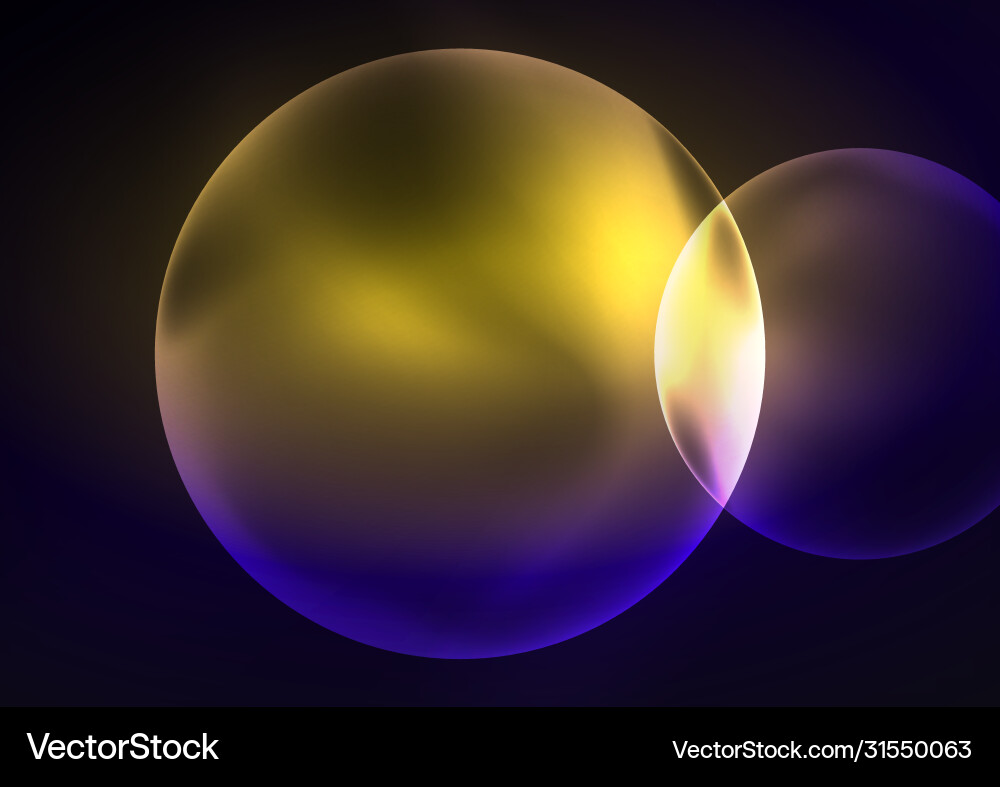 Glowing neon shiny transparent bubbles glass Vector Image