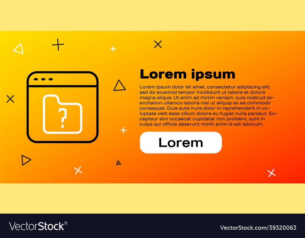 Line file missing icon isolated on yellow Vector Image