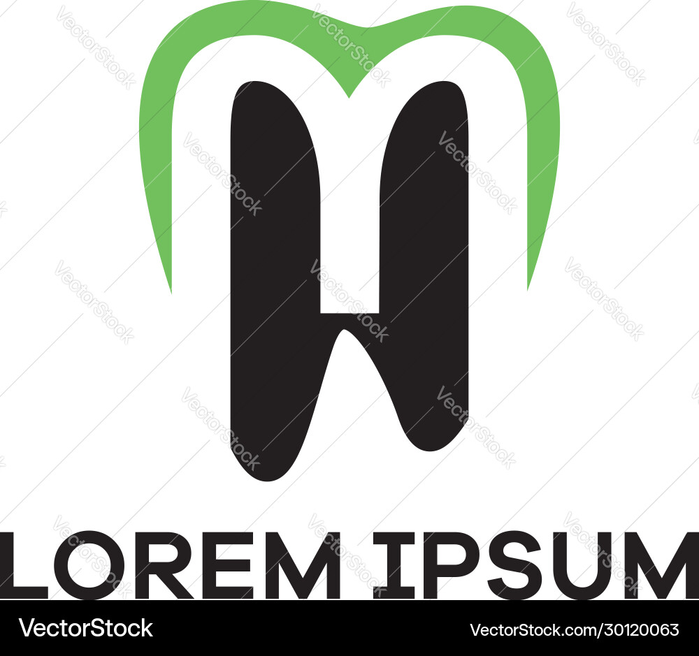 M letter logo design letter m in tooth shape Vector Image