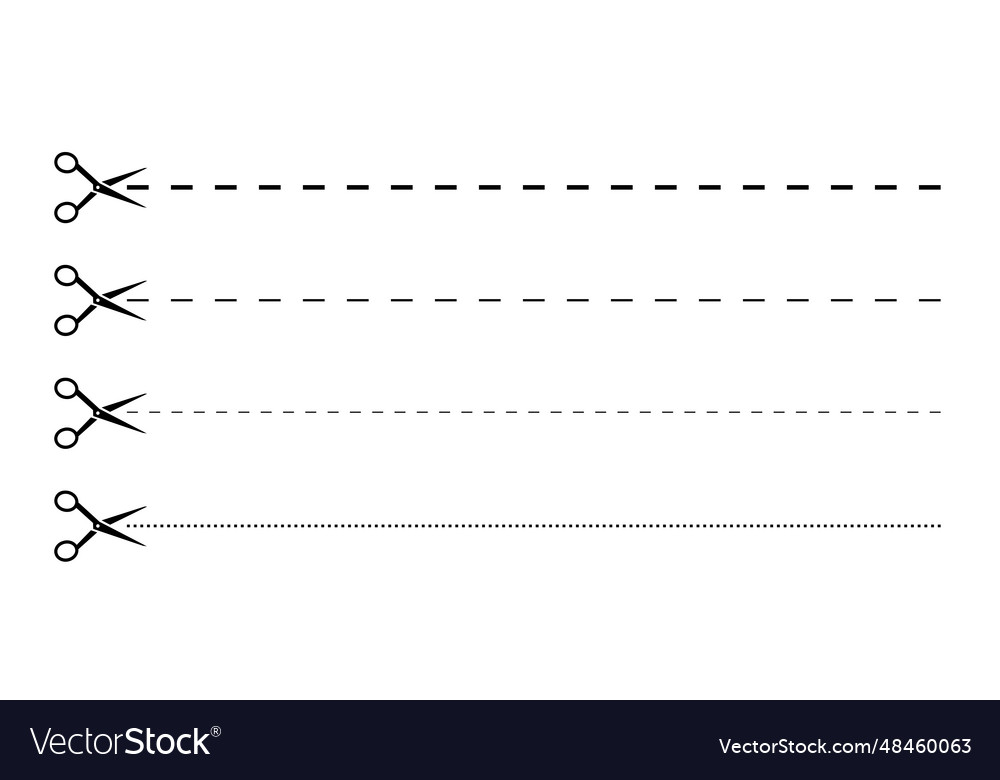 Scissors cut lines or icons Royalty Free Vector Image Scissors cut lines or icons Royalty Free Vector Image