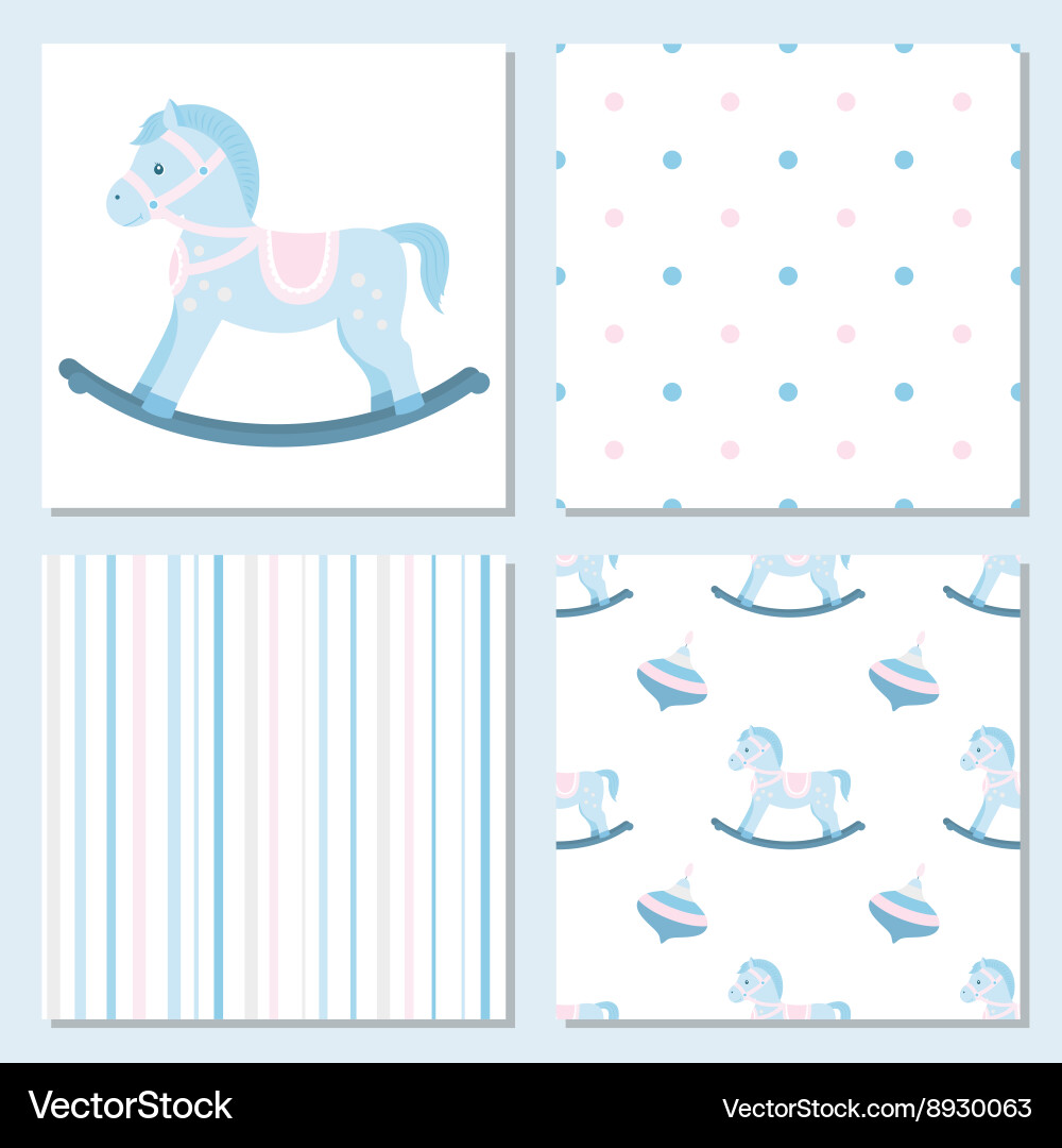 Set of design elements baby theme-seamless Vector Image