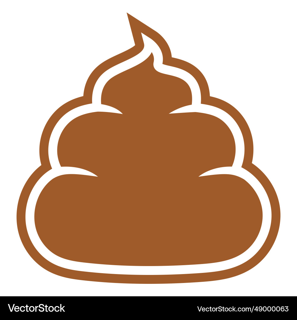 Simple poop emoji filled stroke Royalty Free Vector Image
