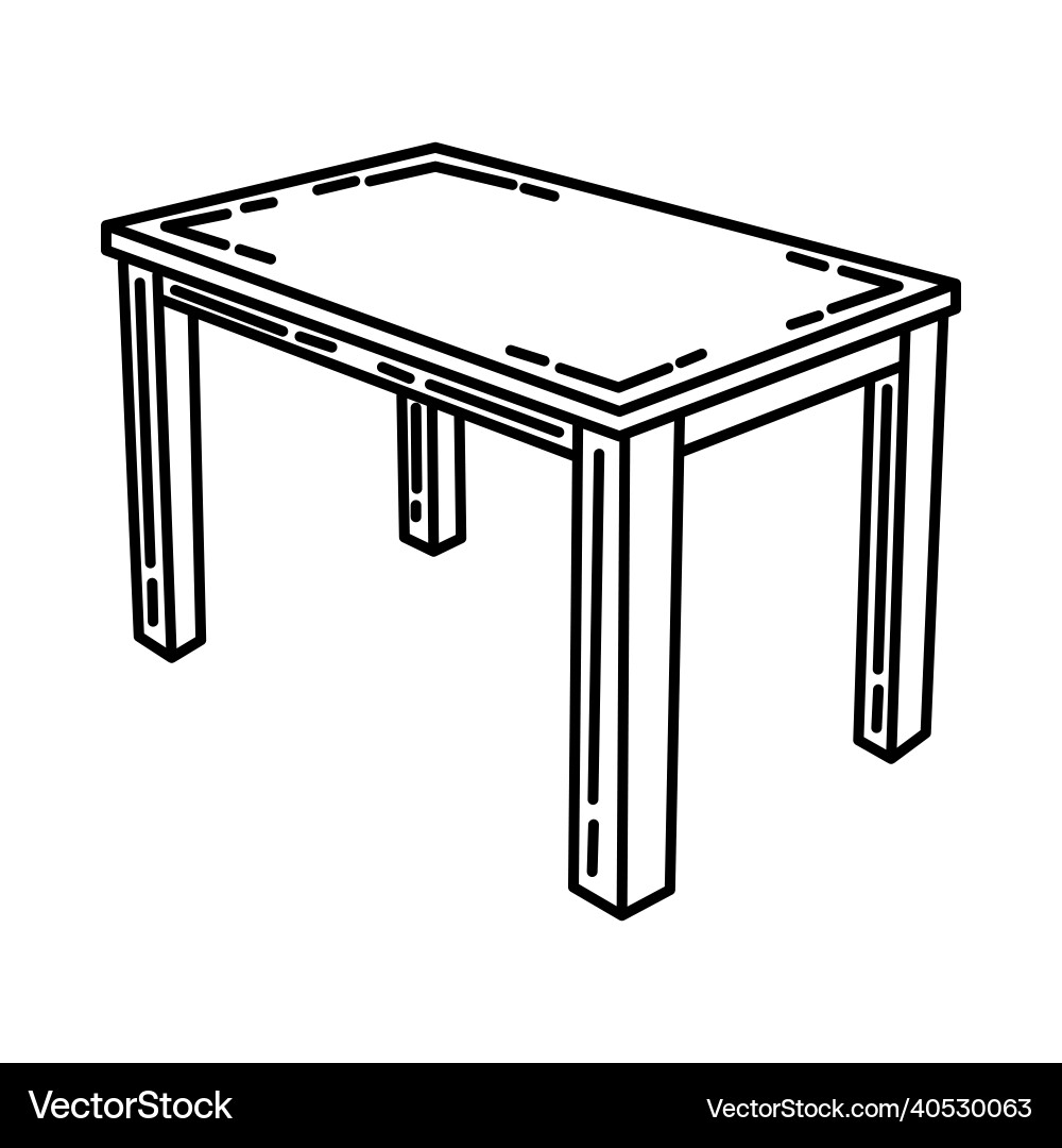 Table icon doodle hand drawn or outline icon style
