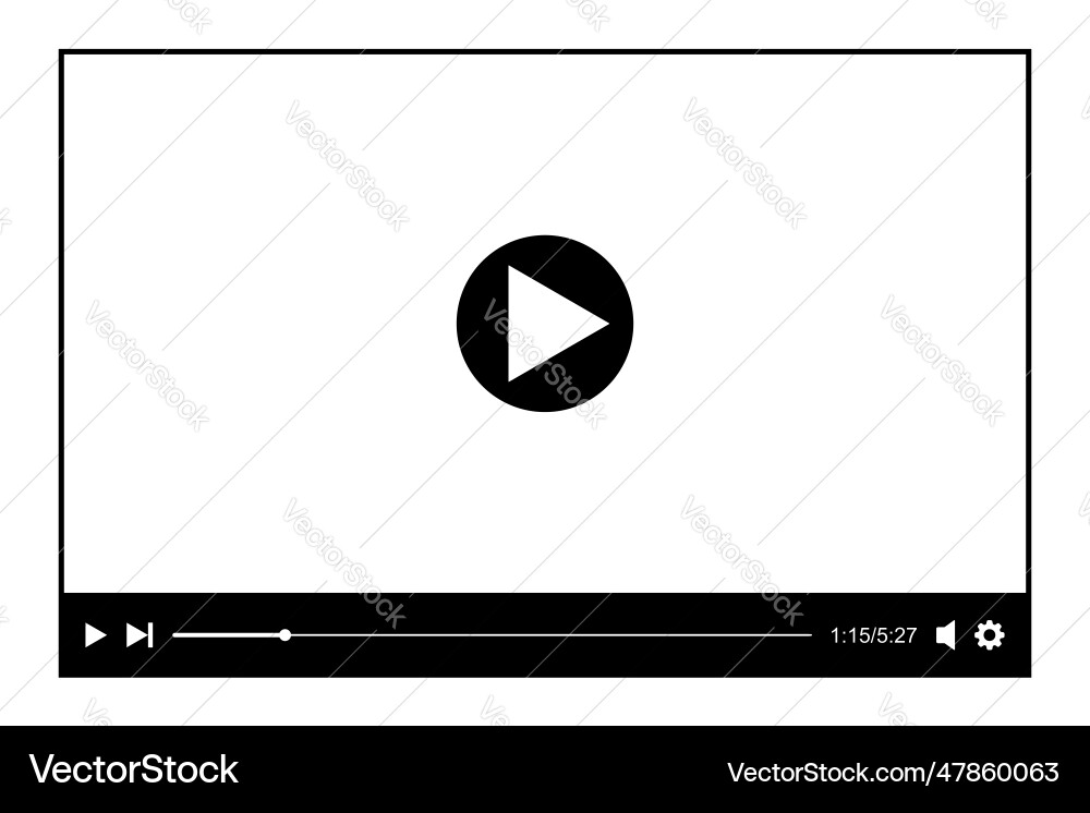 Video player template online movie layout Vector Image