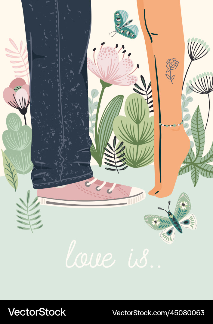 With romantic couple love love Royalty Free Vector Image