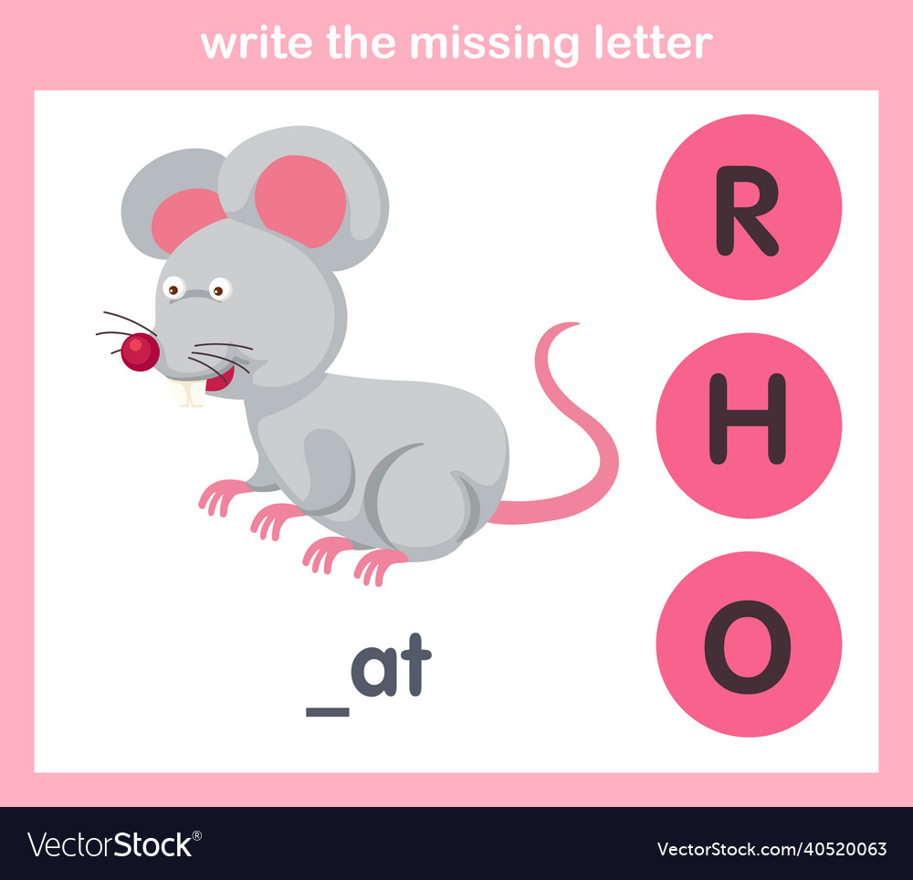 Write the missing letter Royalty Free Vector Image