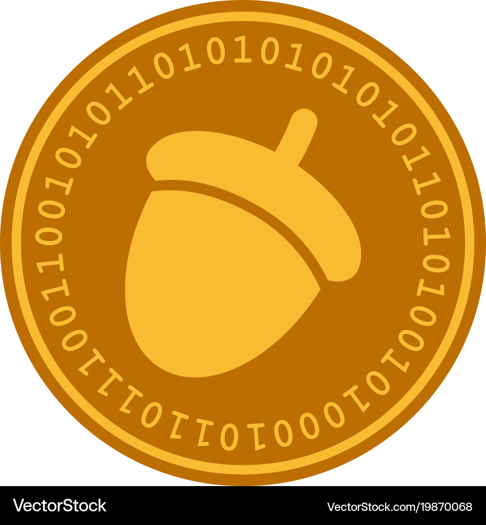 Acorn digital coin Royalty Free Vector Image - VectorStock