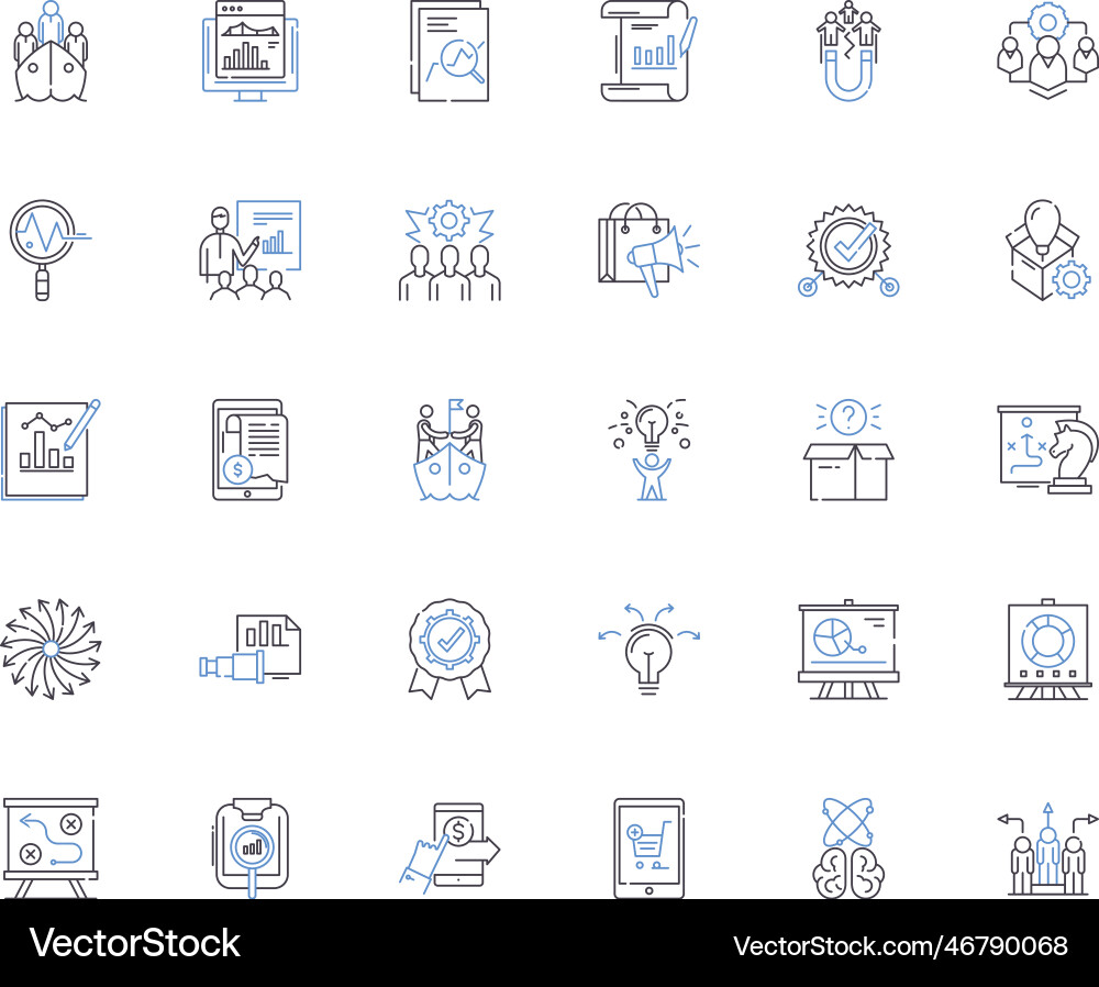 Business conception line icons collection Vector Image