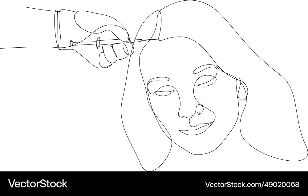 Continuous one line drawing of platelet rich Vector Image