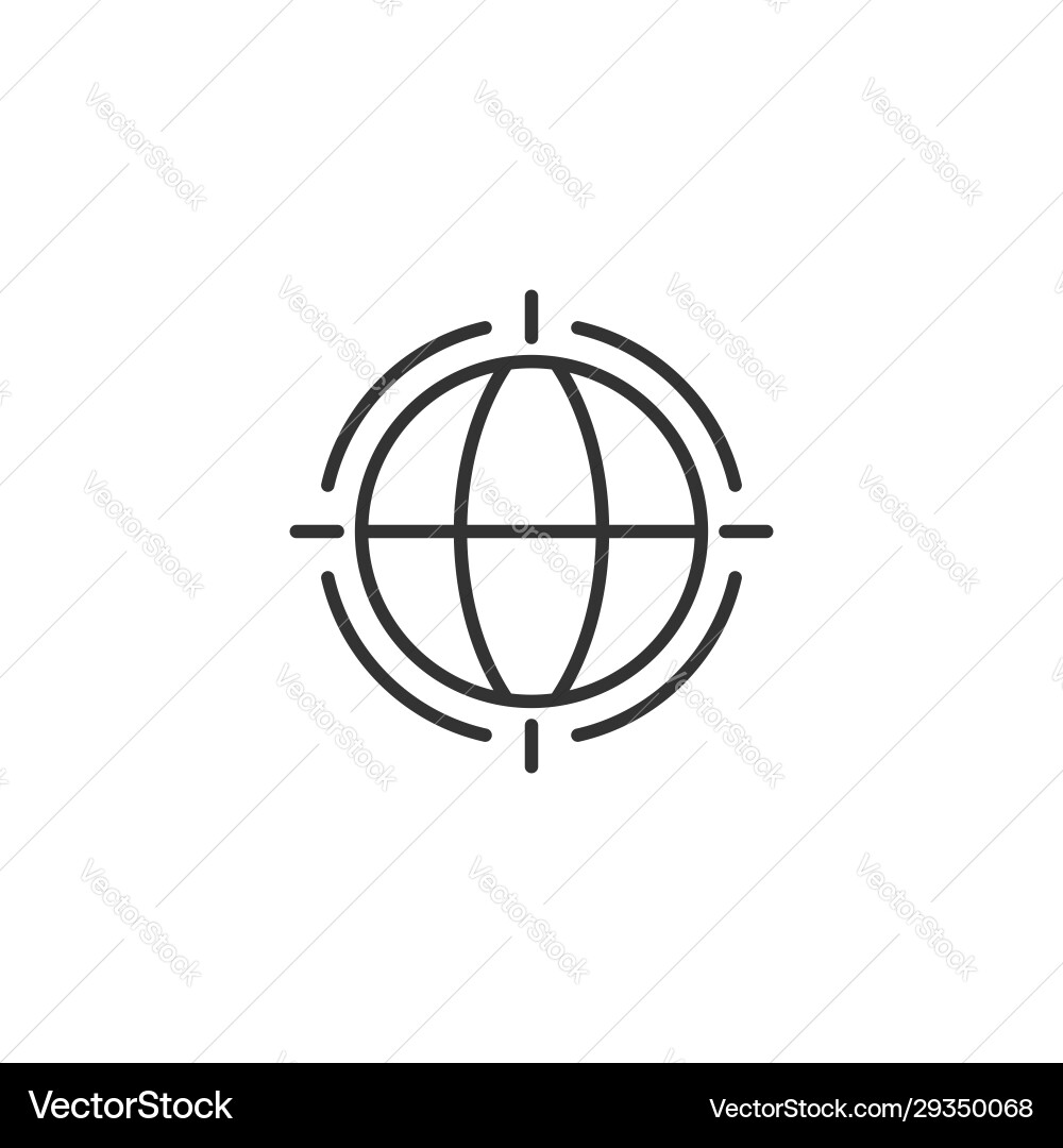 Earth planet icon in flat style globe geographic Vector Image