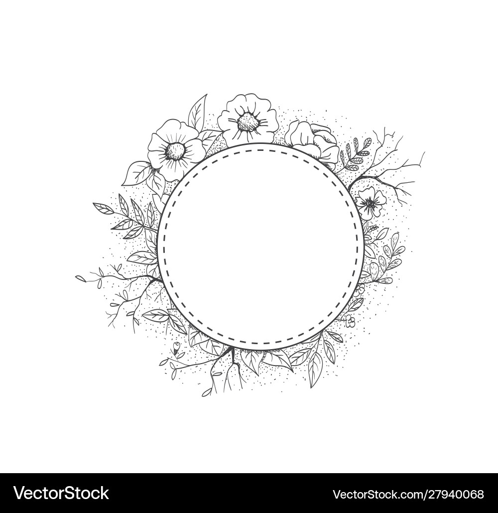 Hand drawn flower shop logo design Royalty Free Vector Image