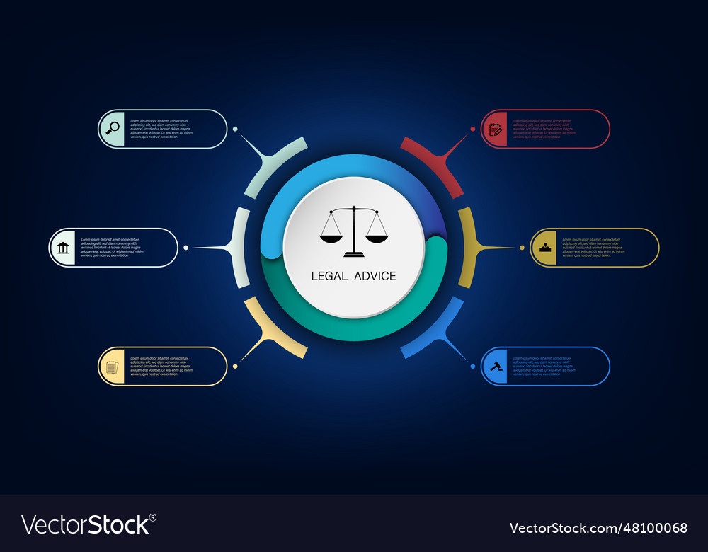 Law information for justice verdict case Vector Image