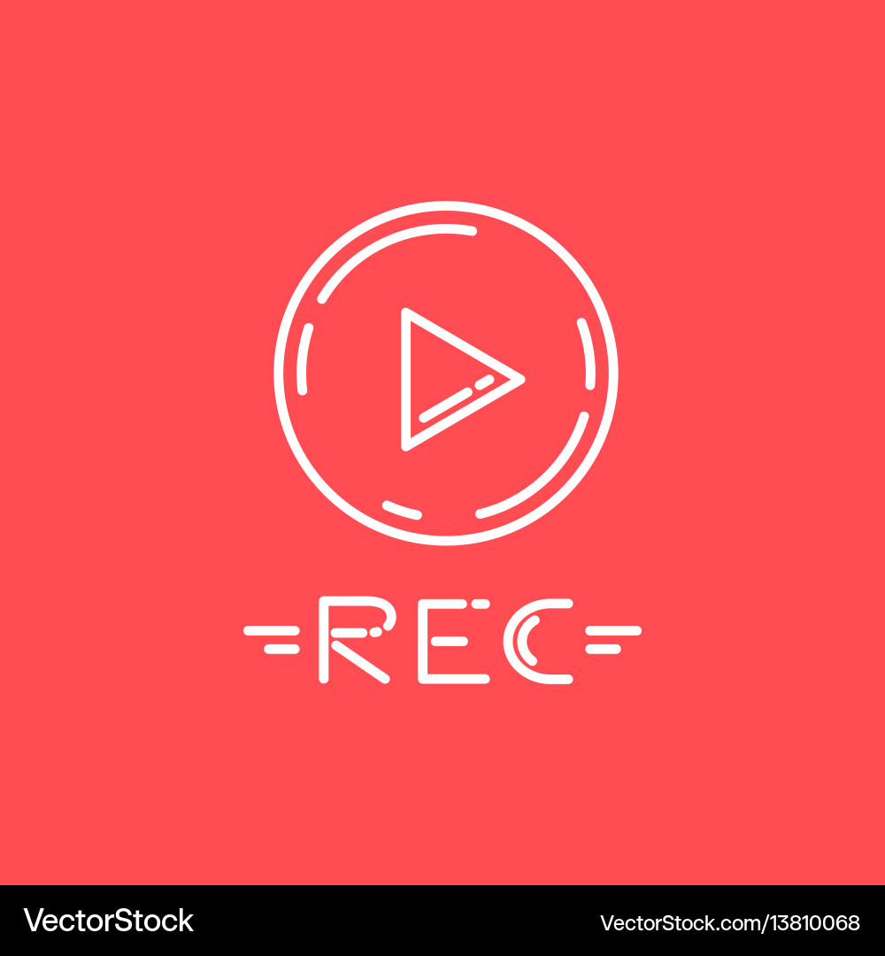 Line icon of record button suitable for menus Vector Image