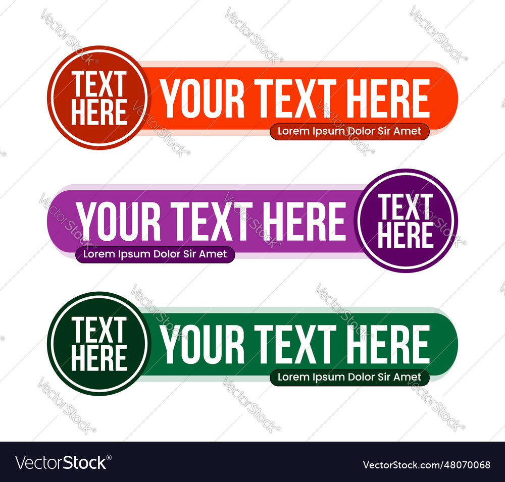 Lower third template lower thirds pack Royalty Free Vector