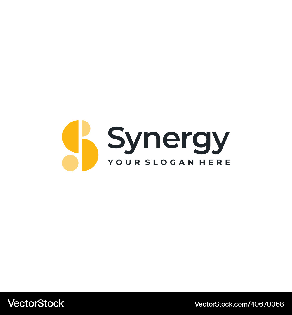 Modern flat letter mark synergy logo design Vector Image