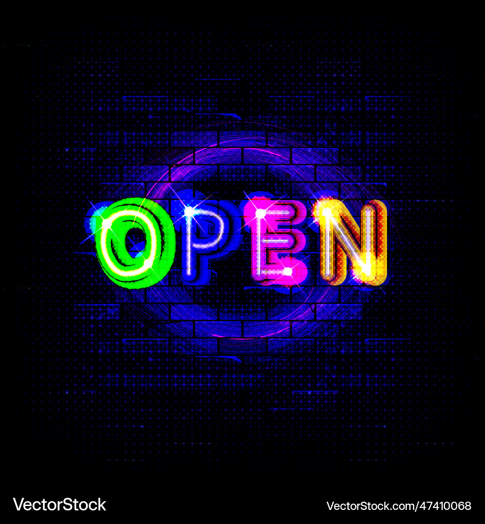 Neon sign with text open entrance is available Vector Image