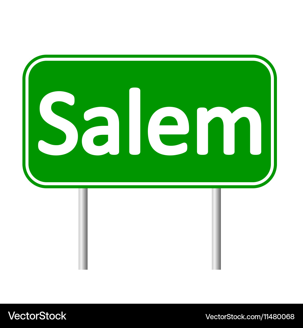Salem green road sign Royalty Free Vector Image