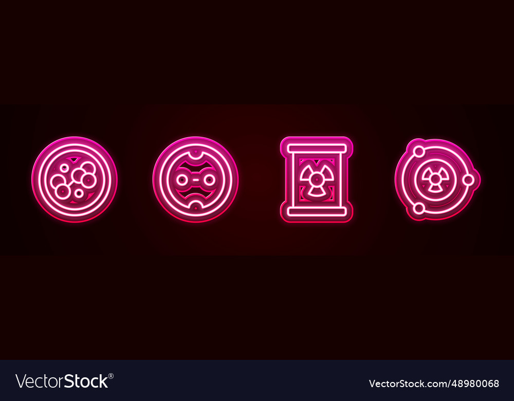 Set Line Molecule Electrical Outlet Radioactive Vector Image