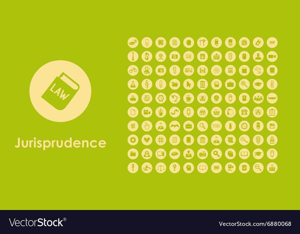 Set of jurisprudence simple icons Royalty Free Vector Image