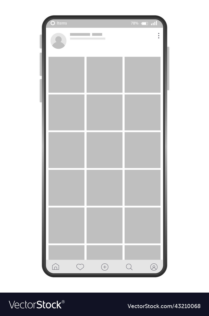 Smartphone Interface Post Mock Up With Carousel Vector Image