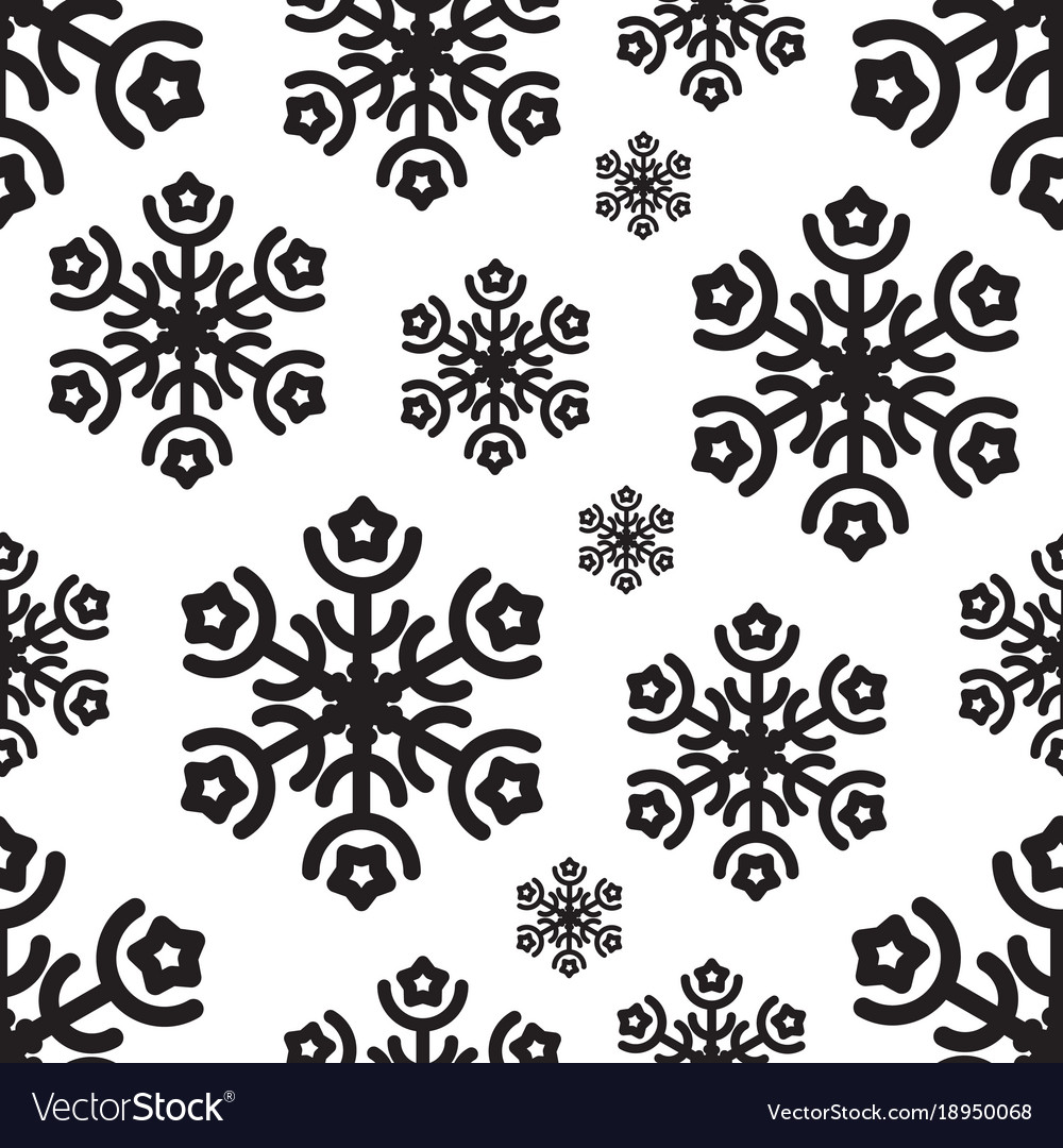 Snowflake seamless pattern Royalty Free Vector Image