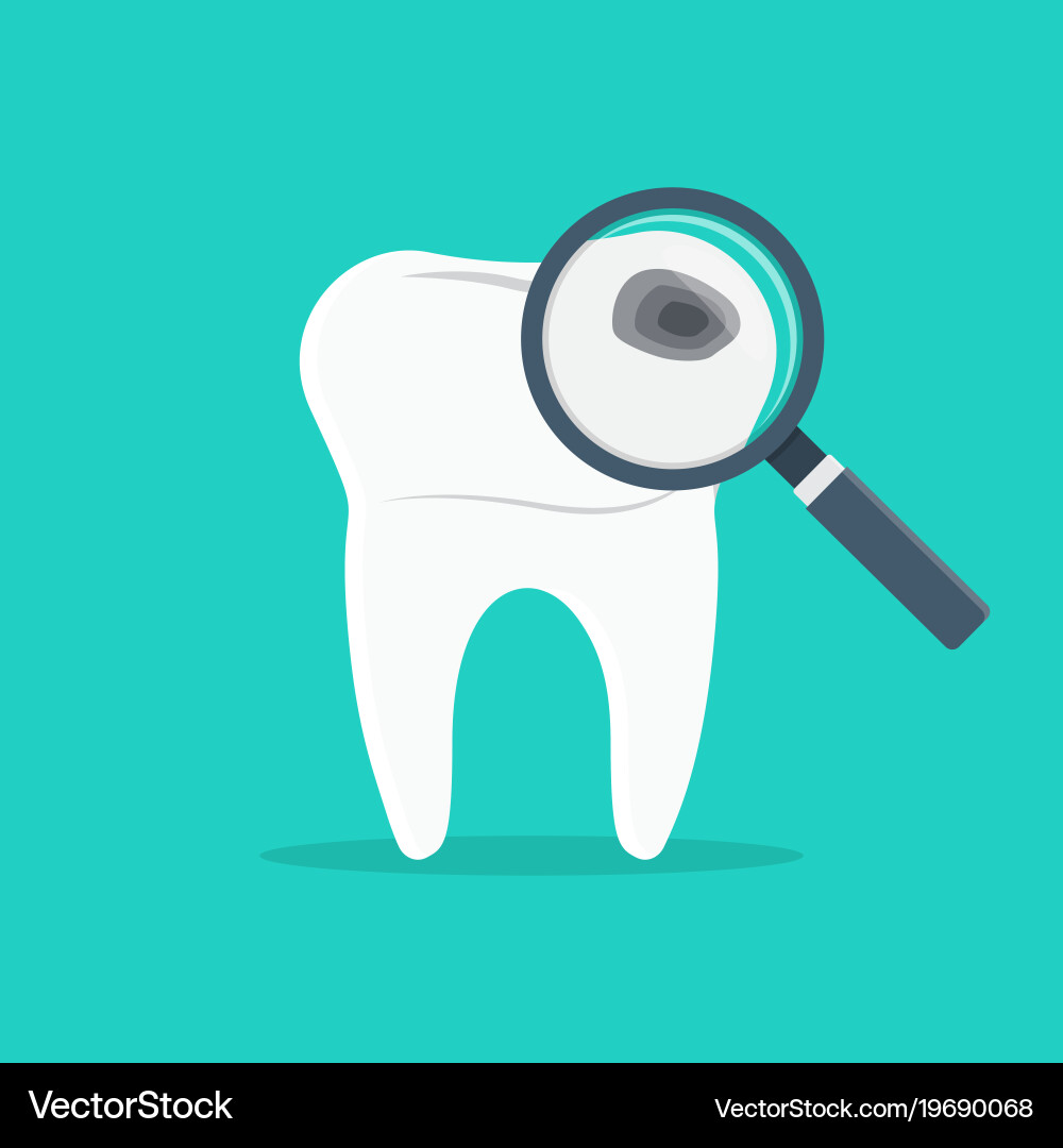 Teeth inspection with magnifying glass dental Vector Image