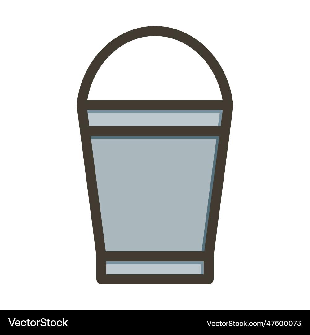 Bucket thick line filled colors for personal Vector Image