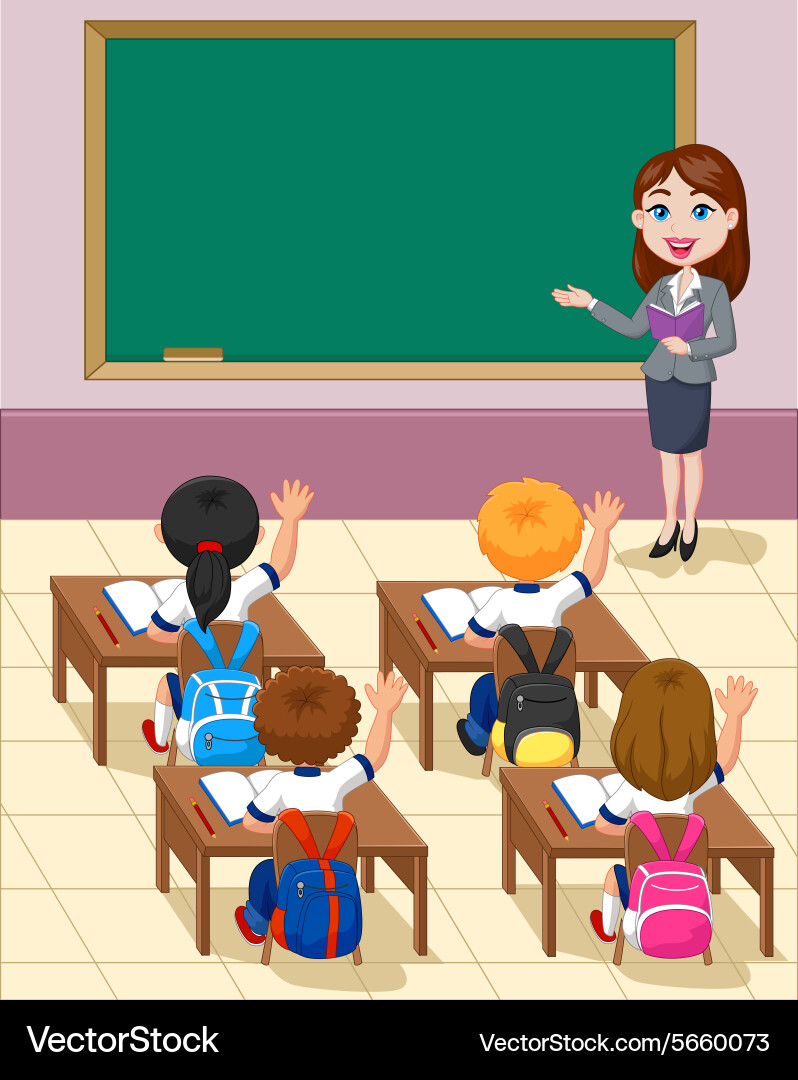 Cartoon little kids a study in classroom Vector Image