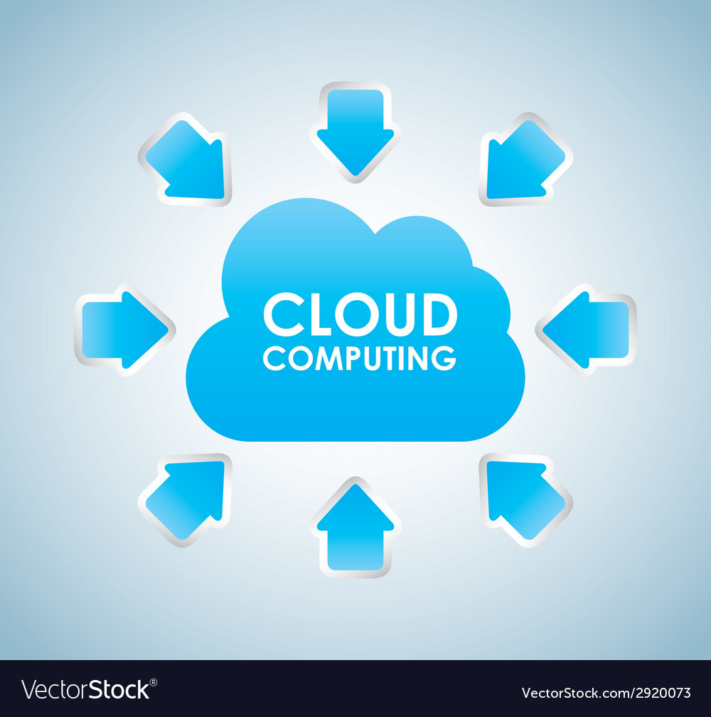 Cloud computing over white background Royalty Free Vector