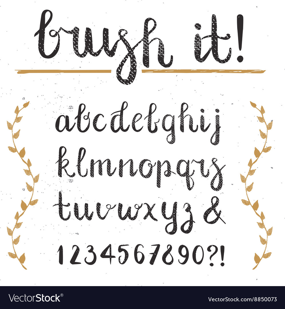 Hand drawn script alphabet letters written with a Vector Image Hand drawn script alphabet letters written with a Vector Image