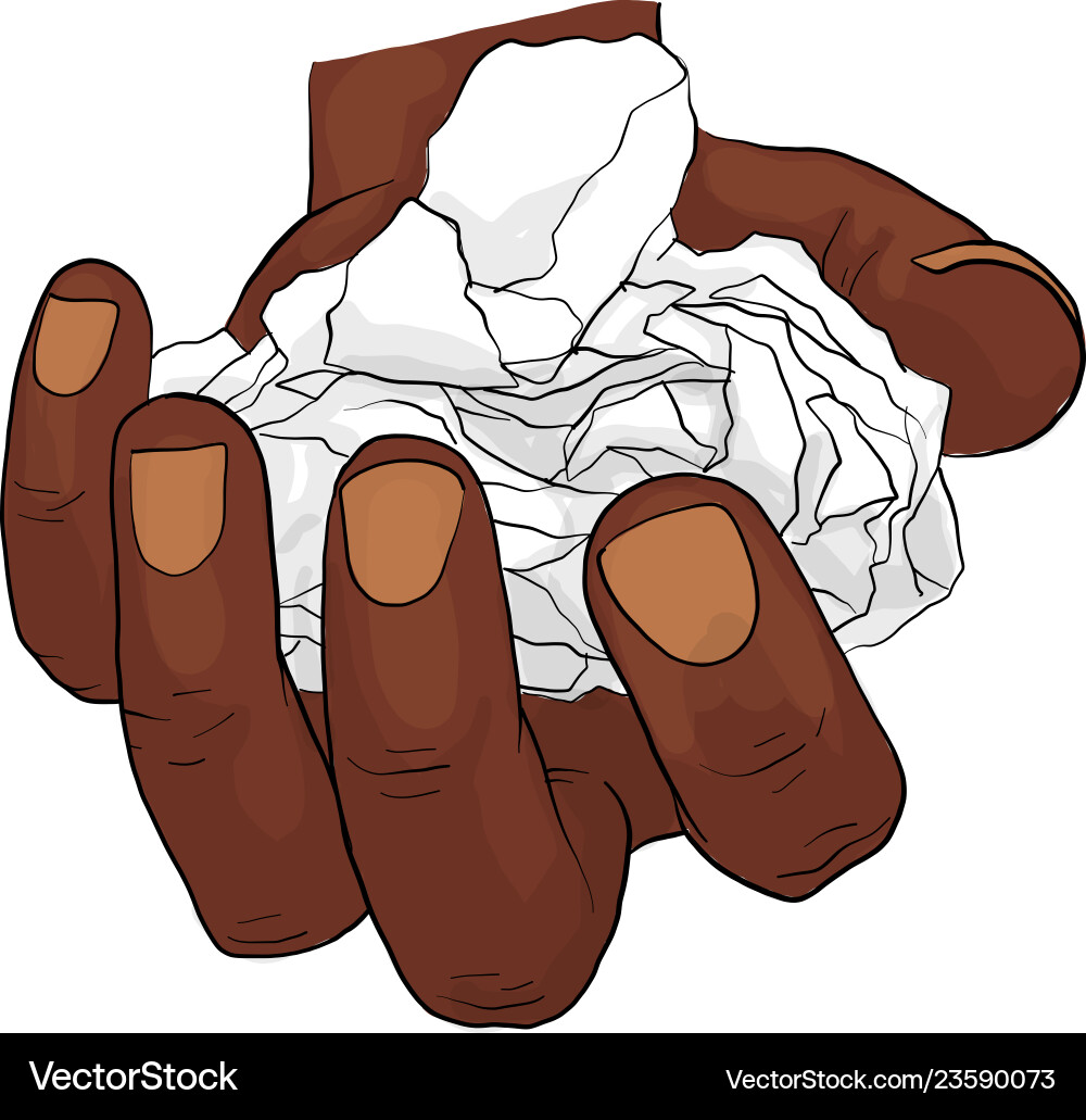 Hand tearing and crooking paper Royalty Free Vector Image