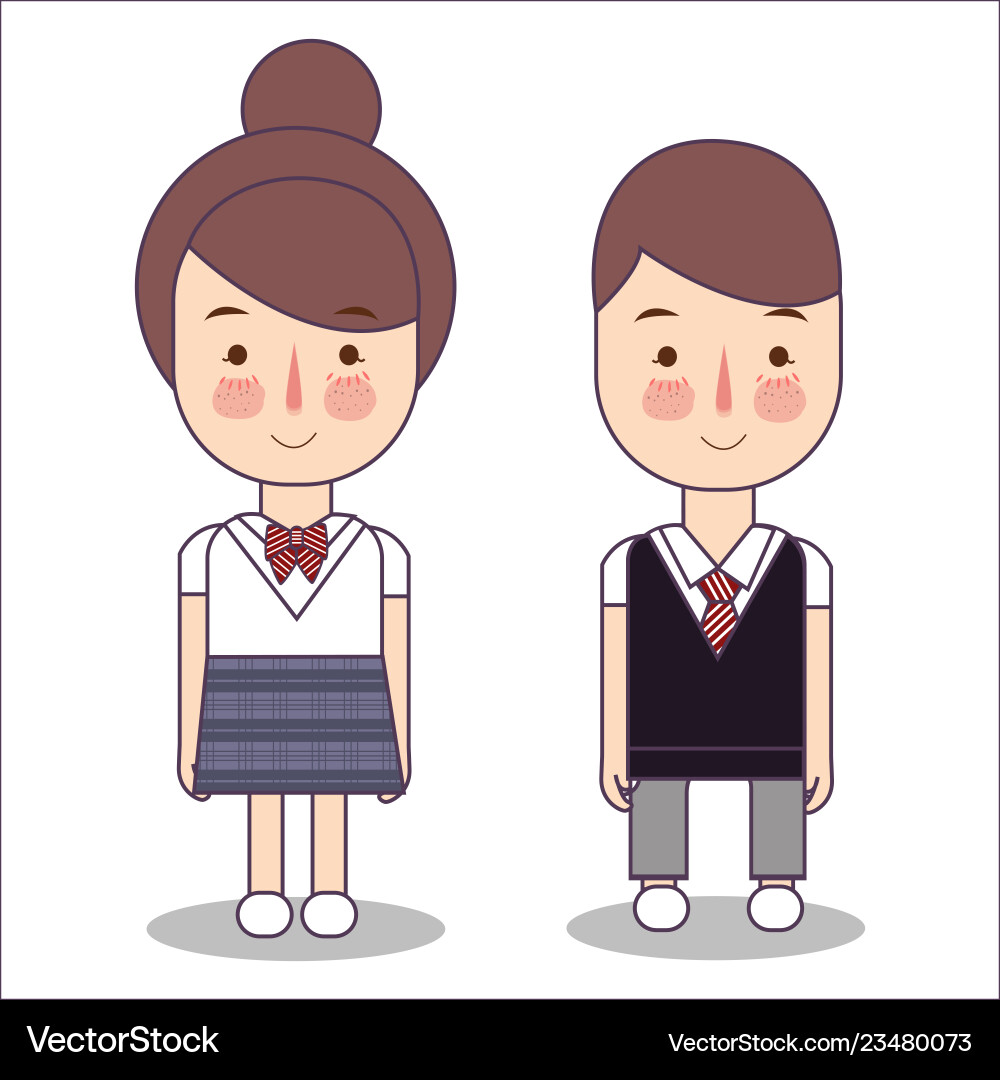 Junior high school students design of japan Vector Image