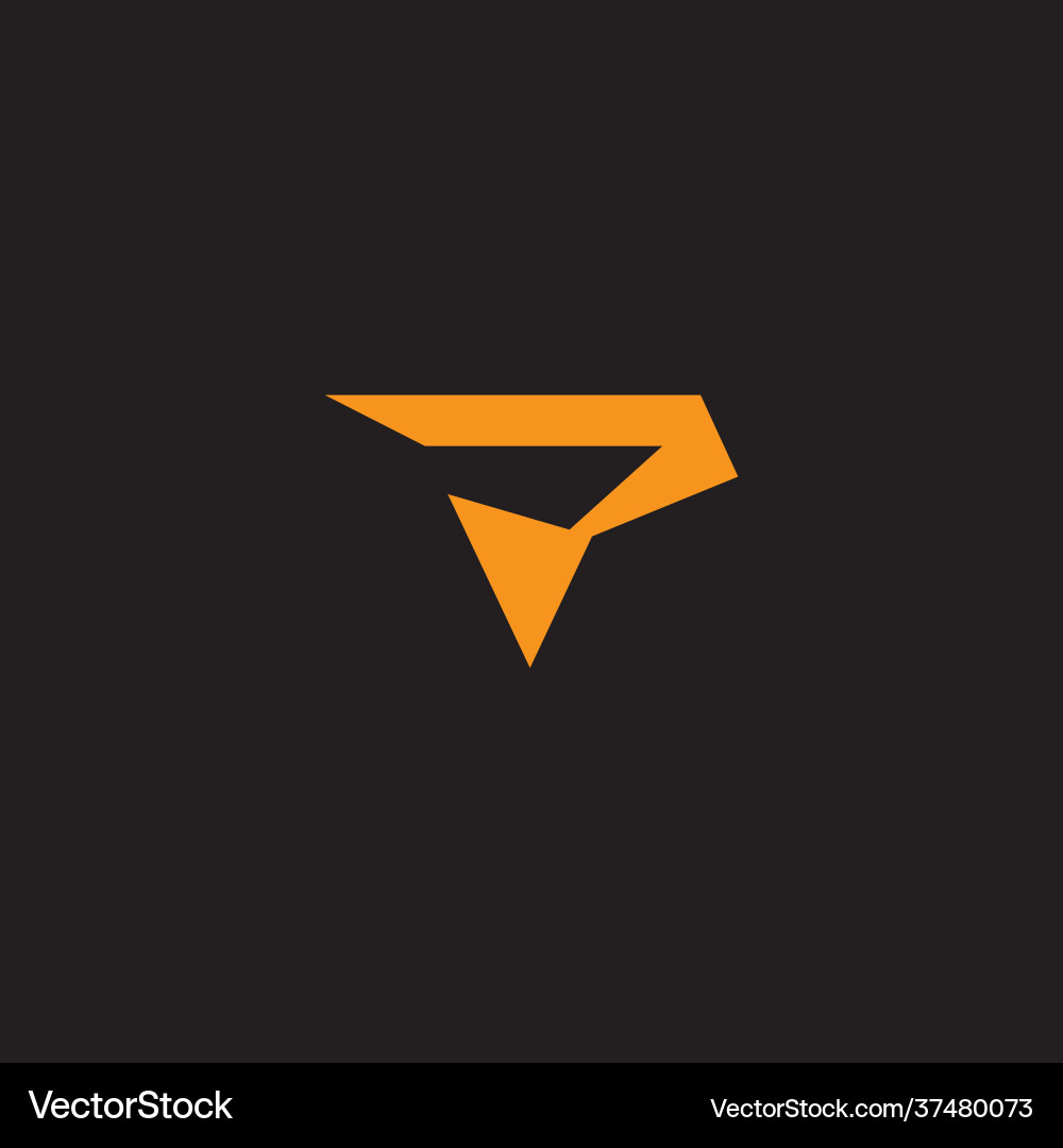 Letter p fast motion geometric design sporty Vector Image