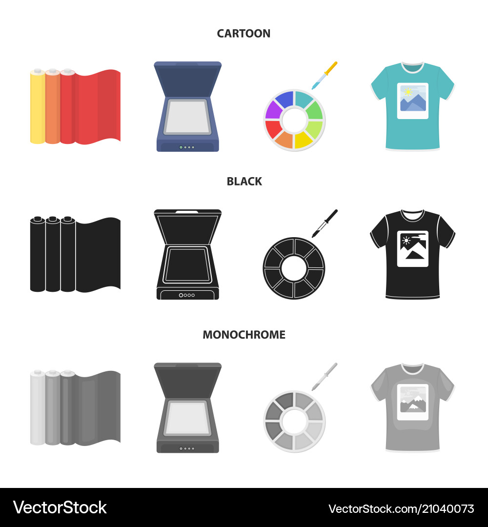 Scanner color palette and other equipment Vector Image