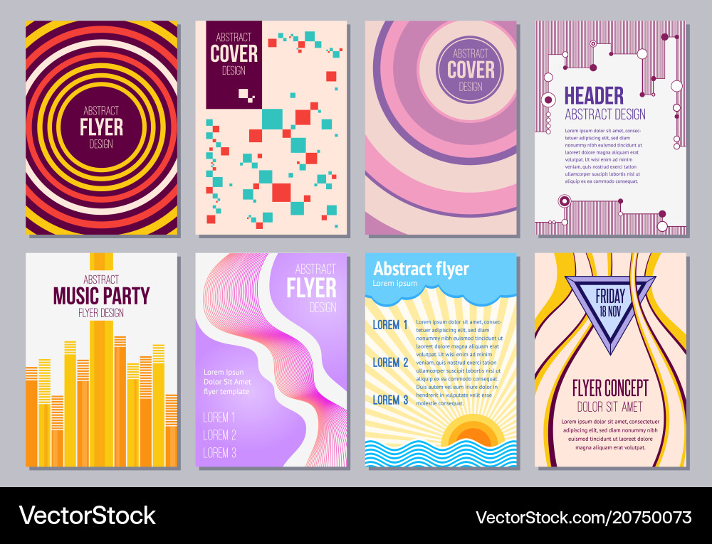 Set flyer brochure or magazine cover template Vector Image
