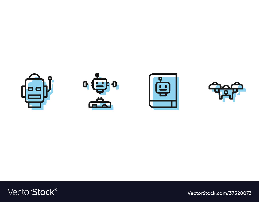Set line user manual robot disassembled robot Vector Image Set line user manual robot disassembled robot Vector Image