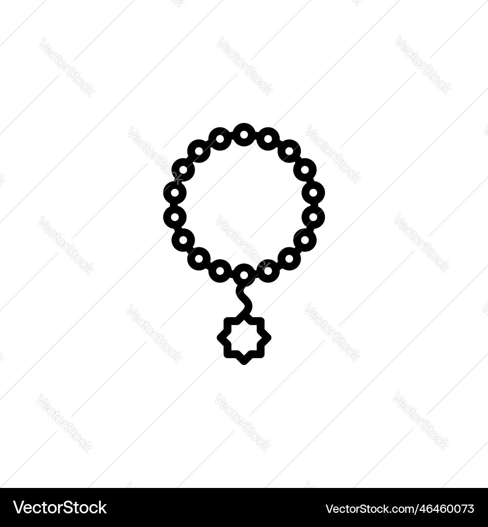 Tasbih icon with outline style suitable for any Vector Image