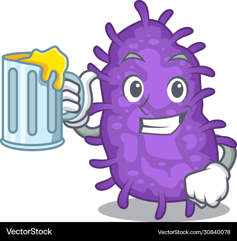 A cartoon concept bacteria bacilli rise up Vector Image