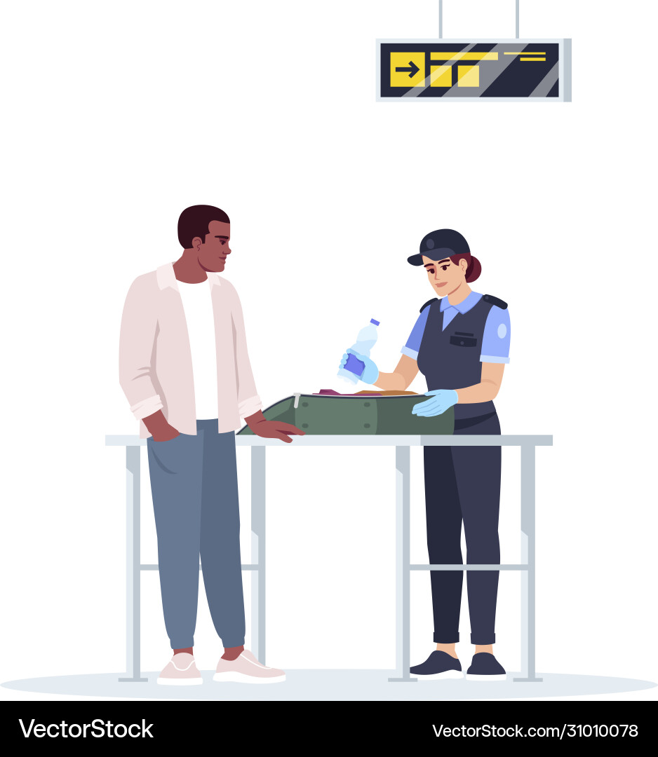 Baggage claim check semi flat rgb color Royalty Free Vector