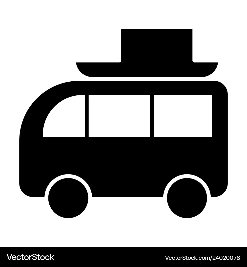 Beach car solid icon travel car with boat Vector Image