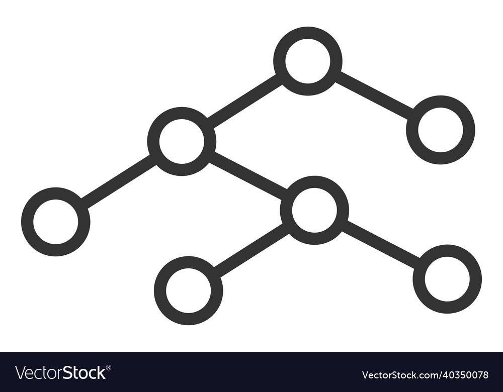 Binary tree flat icon image Royalty Free Vector Image