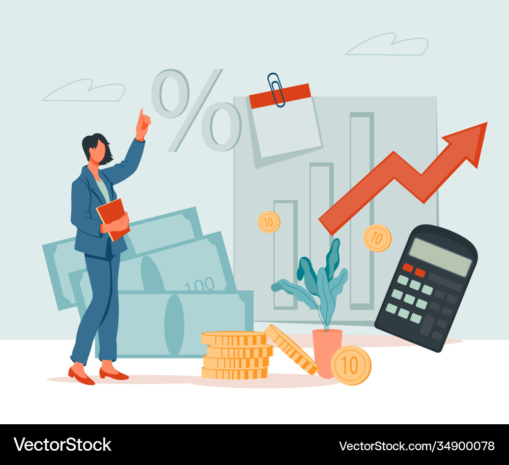 Budget management audit and accounting Royalty Free Vector