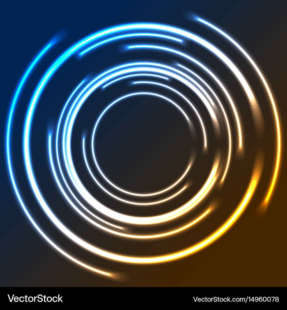 Colorful neon glowing circles abstract logo design