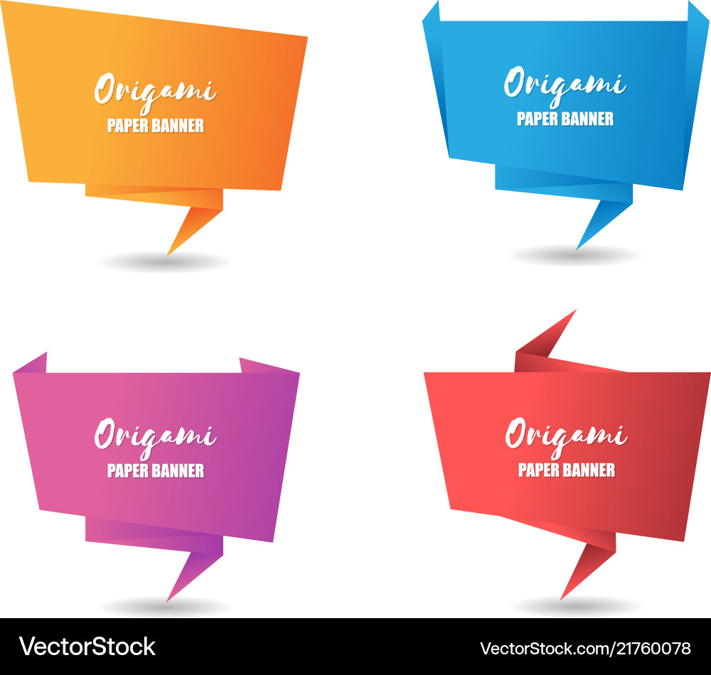 Colorful paper banner Royalty Free Vector Image