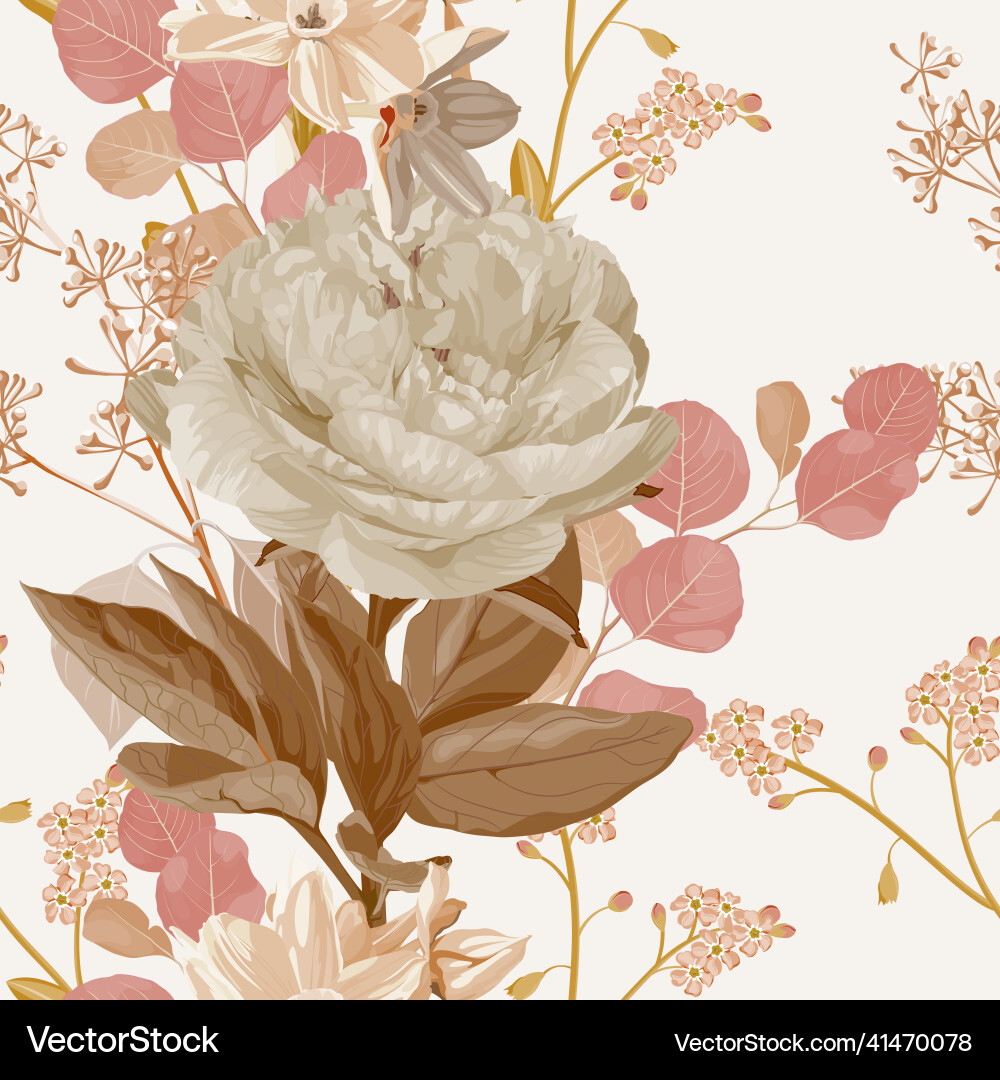 Floral seamless original pattern in vintage style Vector Image