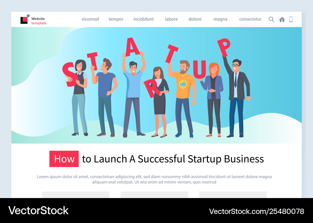 How to launch successful business website info Vector Image