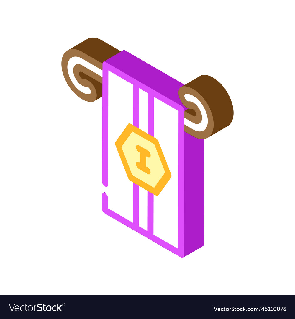 Pennant flag banner isometric icon Royalty Free Vector Image